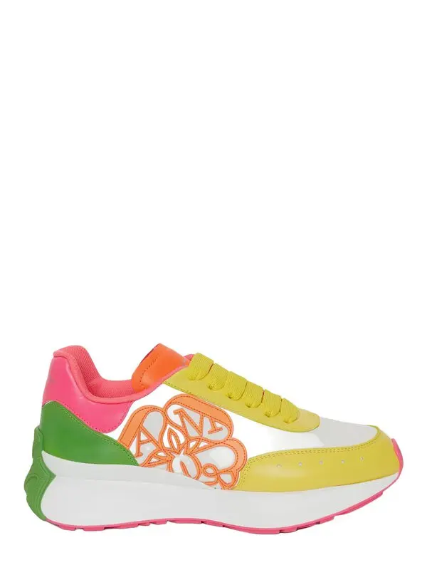 Alexander McQueen Sprint Runner Sneakers - White/pink/orange
