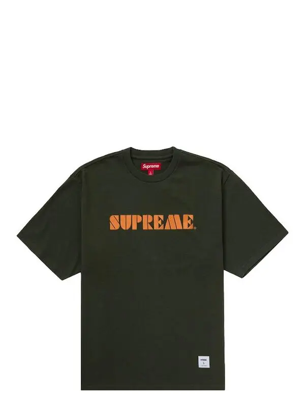 Supreme Stencil Embroidered Short Sleeve Top - Green