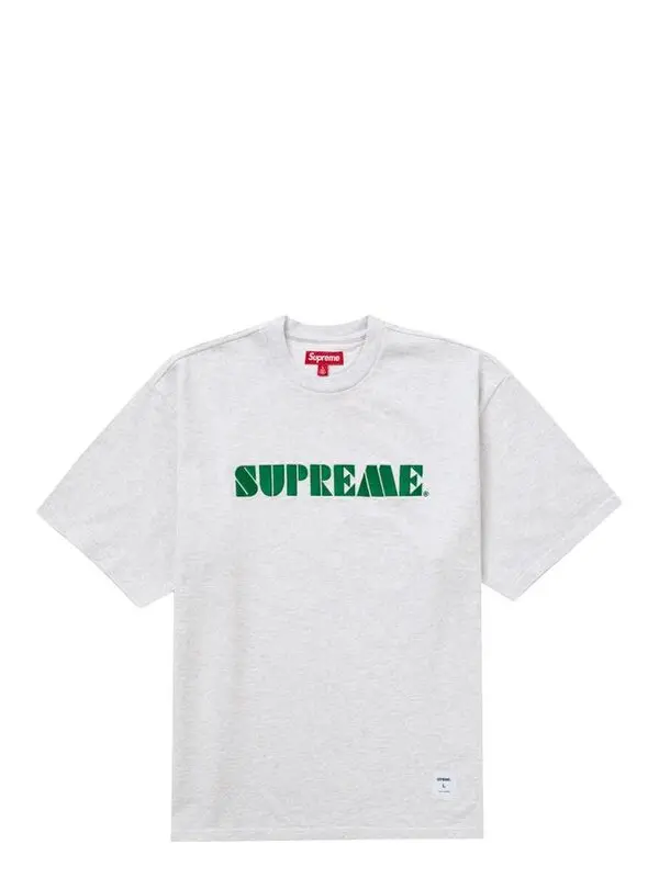 Supreme Stencil Embroidered Short Sleeve Top - Ash Grey