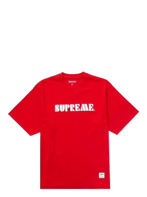 Supreme Stencil Embroide Short Sleeve Top - Red