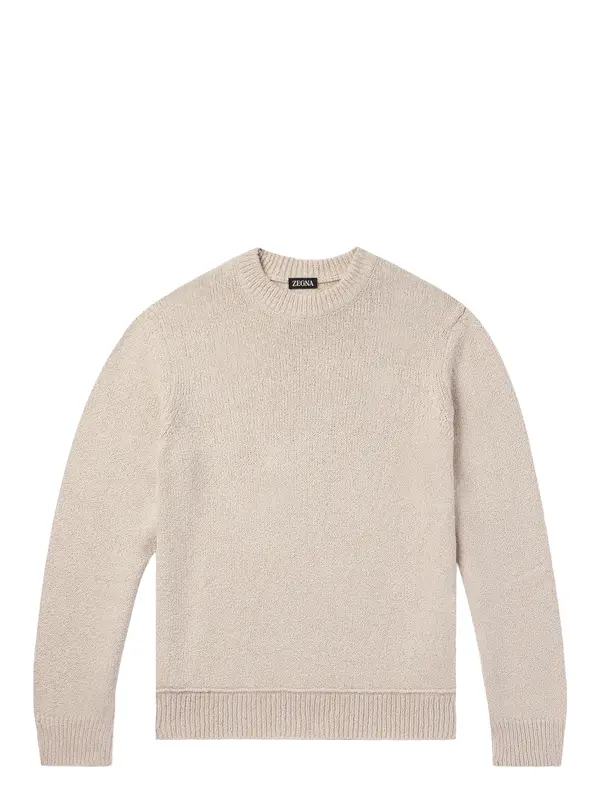 Zegna Organic Cotton And Silk-blend Sweater - Neutrals