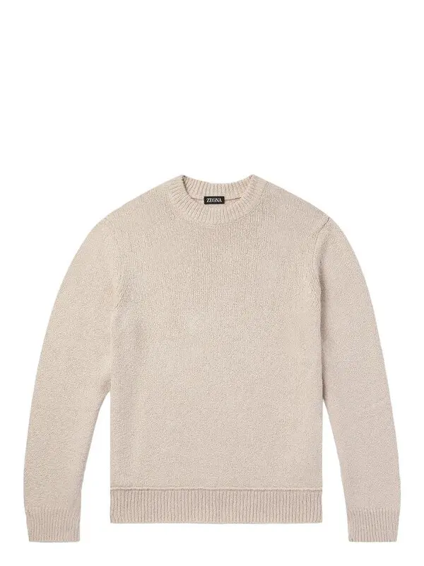 Zegna Organic Cotton And Silk-blend Sweater - Neutrals