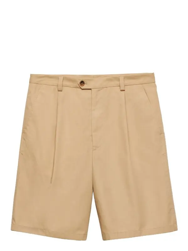 Prada Poplin Bermuda Shorts - Neutral