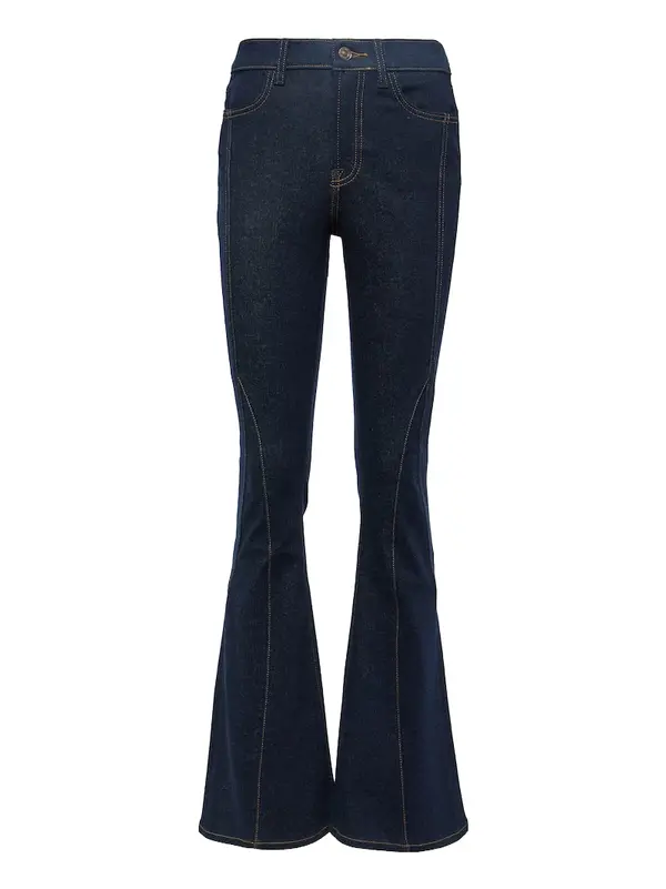 7 For All Mankind Seamed Megaflare High-rise Jeans - Blue
