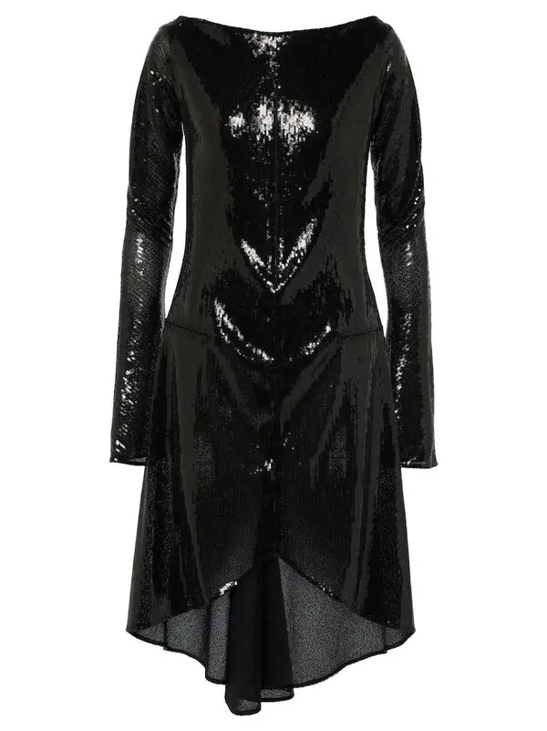COURREGES Courrèges Ellipse Sequined Cutout Midi Dress - Black