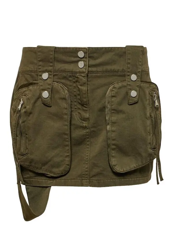 Blumarine Cotton Twill Mini Skirt - Green