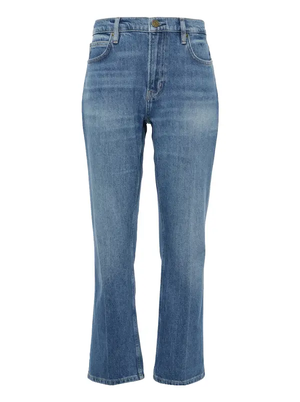 FRAME 70's Cropped Bootcut Jeans - Blue