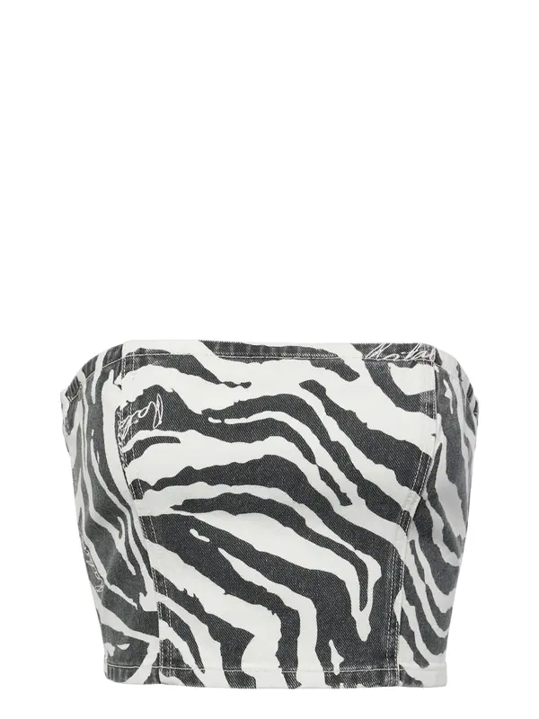 Remain Birger Christensen Zebra-print Crop Top - White