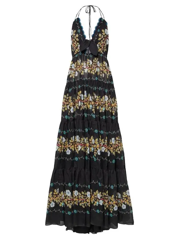 Etro Floral Tiered Gown - Black