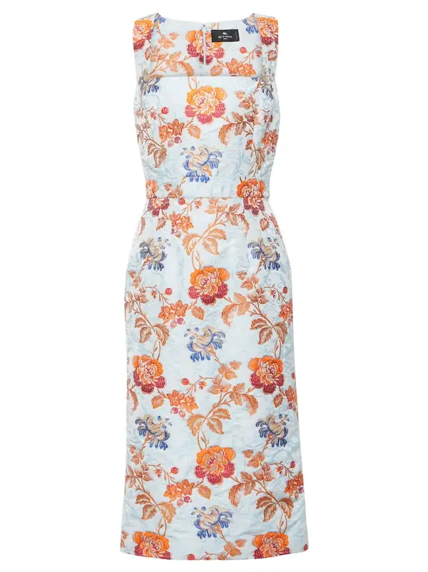 Etro Floral Jacquard Midi Dress - Multicoloured