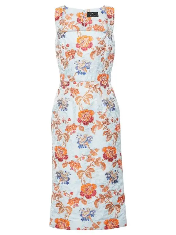 Etro Floral Jacquard Midi Dress - Multicoloured