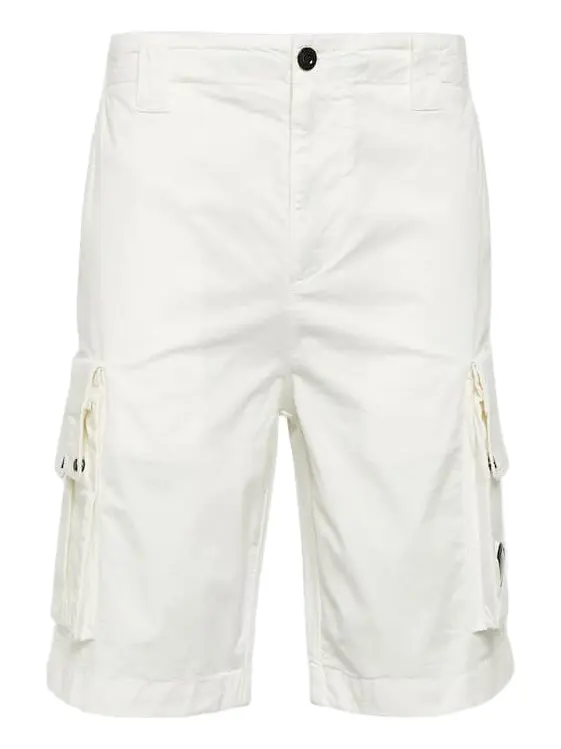 C.P. COMPANY Cotton-blend Twill Cargo Shorts - White