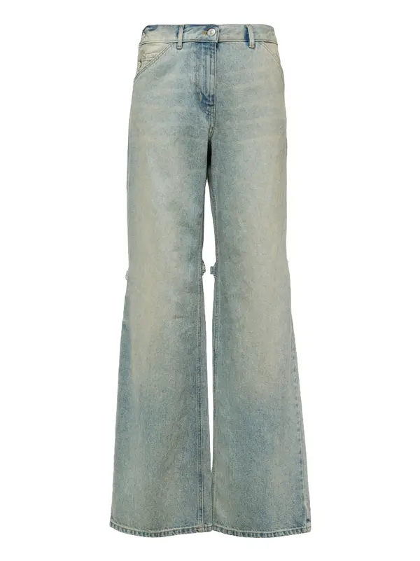 COURREGES Courrèges Sailor Mid-rise Wide-leg Jeans - Blue