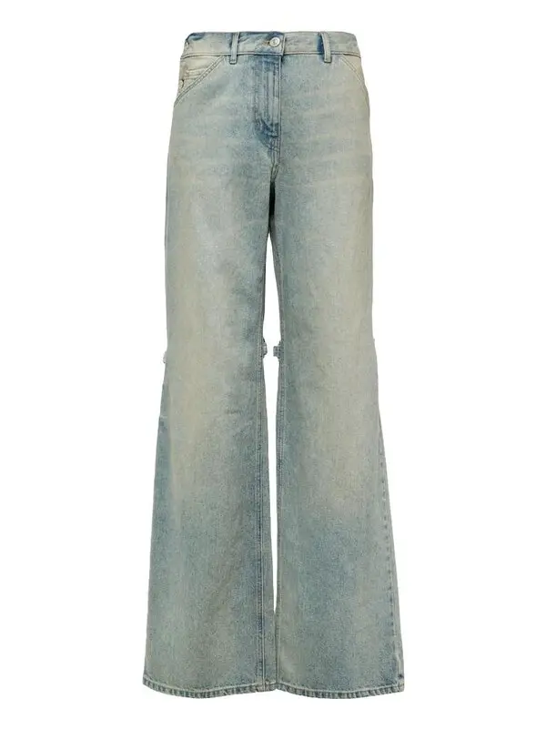 COURREGES Courrèges Sailor Mid-rise Wide-leg Jeans - Blue