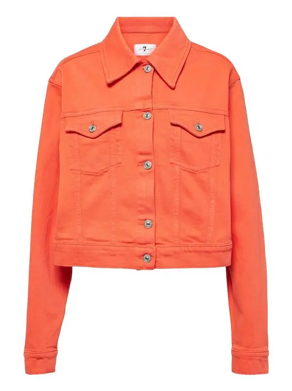 7 For All Mankind Nellie Oversized Denim Jacket - Red
