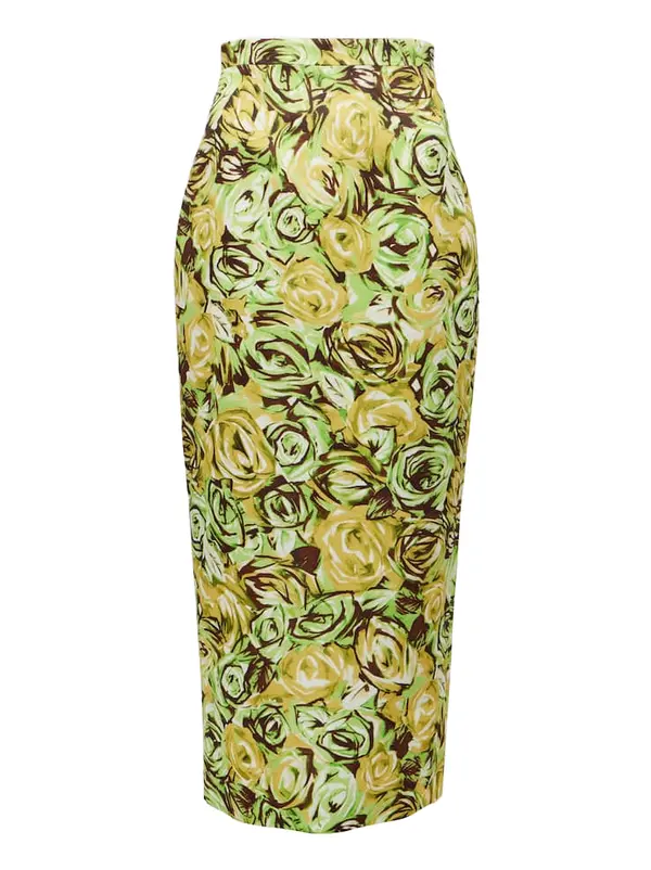 EMILIA WICKSTEAD Lorelei Floral Twill Pencil Skirt - Multicoloured