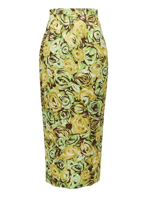EMILIA WICKSTEAD Lorelei Floral Twill Pencil Skirt - Multicoloured