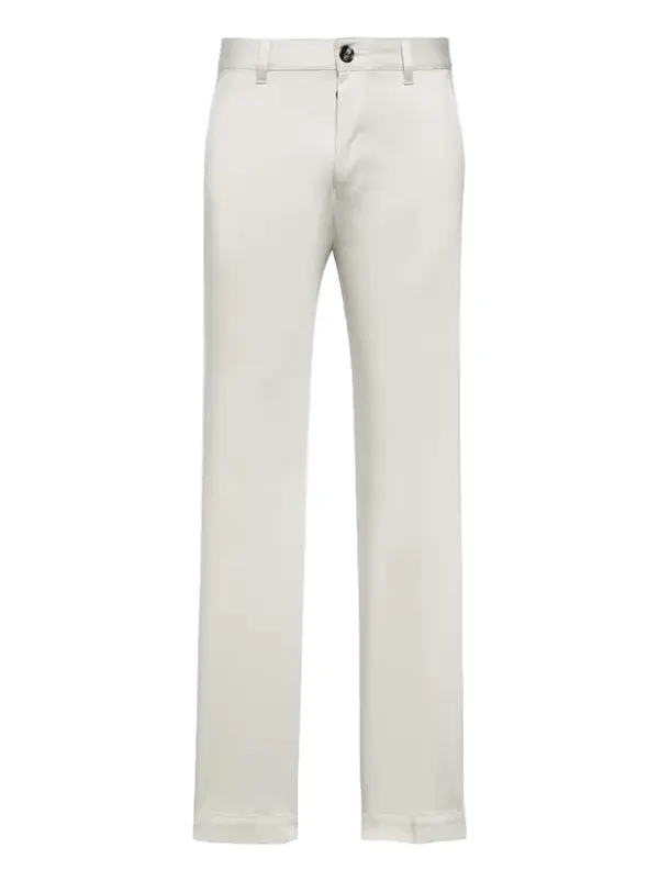 Ami Straight Cotton Satin Chinos - White