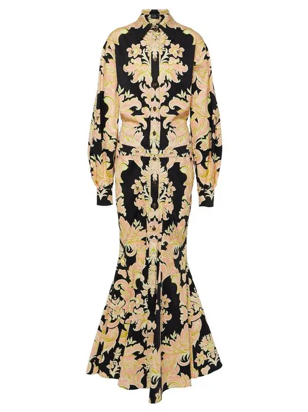 Etro Printed Cotton-blend Maxi Shirt Dress - Multicoloured