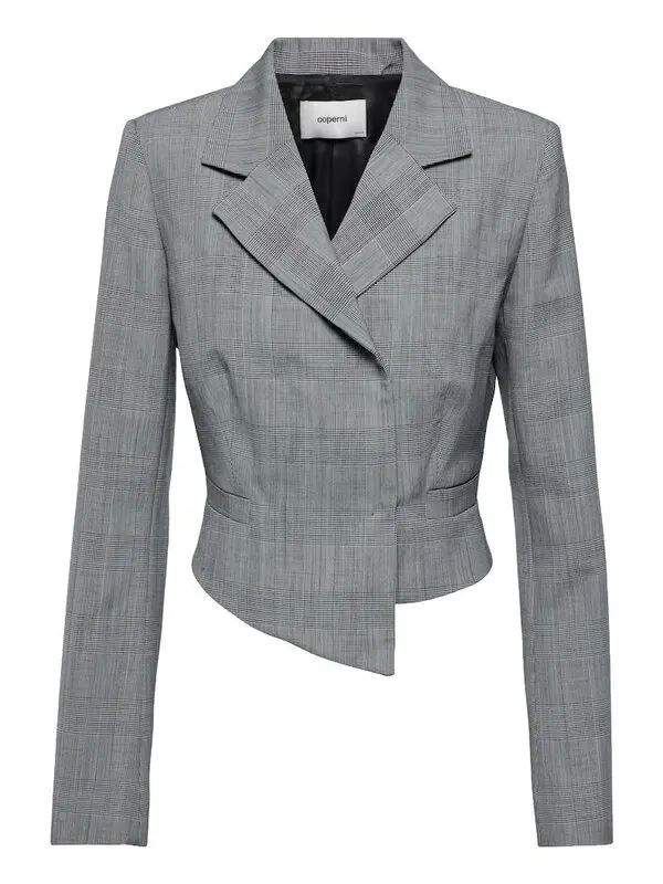 Coperni Prince Of Wales Virgin Wool Blazer - Grey