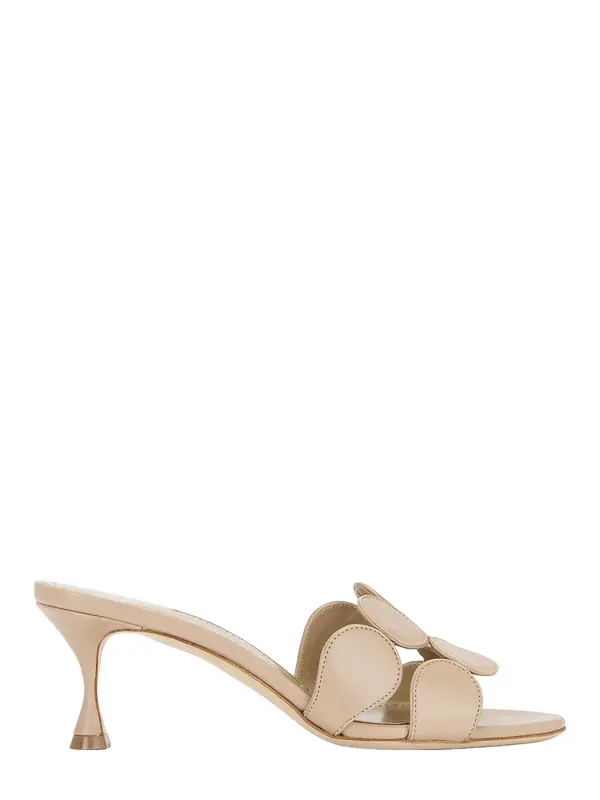 Manolo Blahnik Haribalmu 50 Nappa Mule - Dark Cream