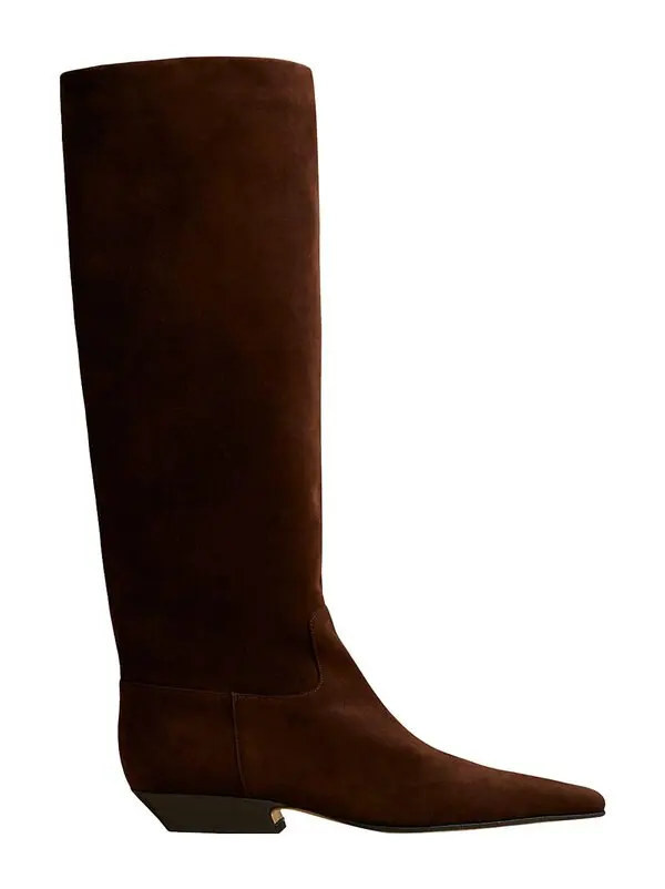 Khaite Marfa Suede Knee Boots - Brown