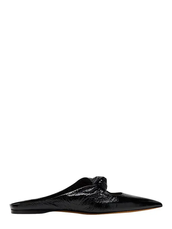 Khaite - Khaite Rowan Crinkle Leather Ballerina Mules
