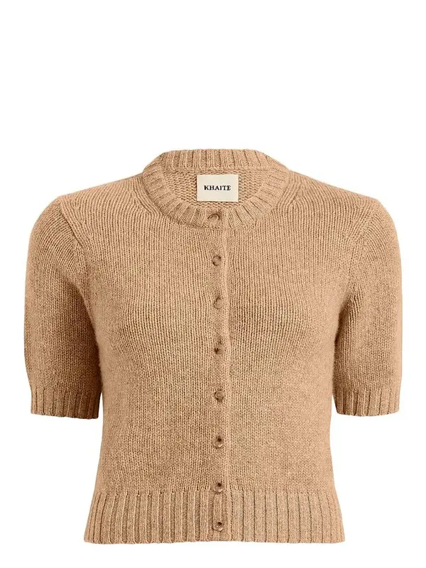 Khaite Nora Cashmere Knit Cardigan - Biscotti