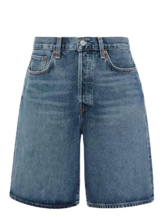 AGOLDE Risha Low-rise Denim Bermuda Shorts - Blue