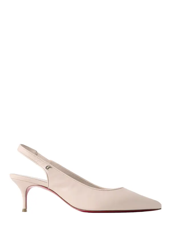 CHRISTIAN LOUBOUTIN Sporty Kate 45 Leather Slingback Pumps - Cream
