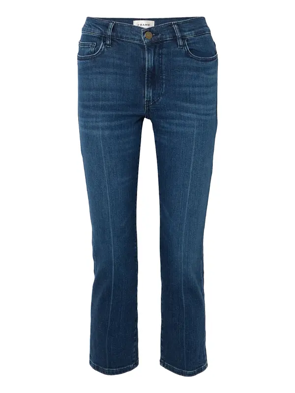 FRAME Le High Cropped Slim-leg Jeans - Blue