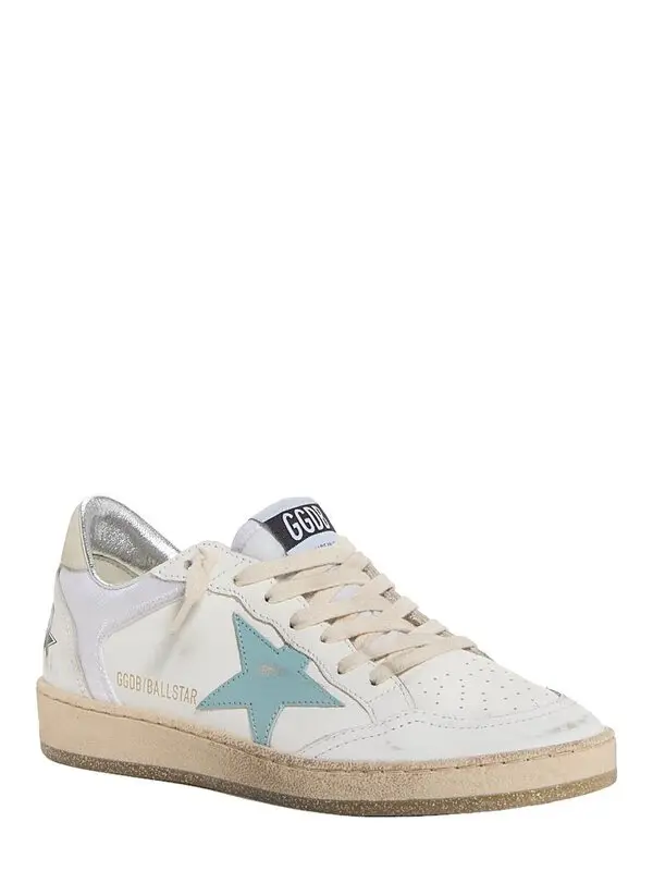 GOLDEN GOOSE Ball Star Lace Up Low Top Sneakers - White/pink/light Blue