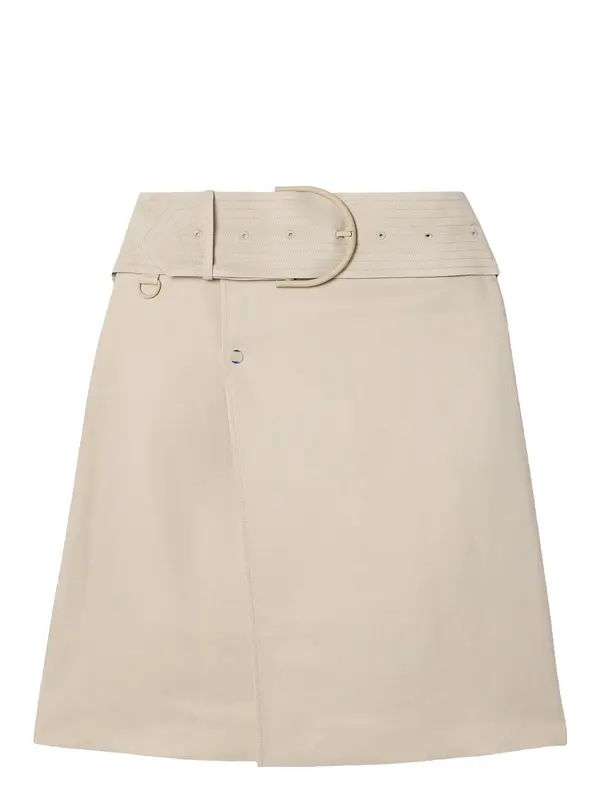Burberry Belted Twill Skirt - Cream