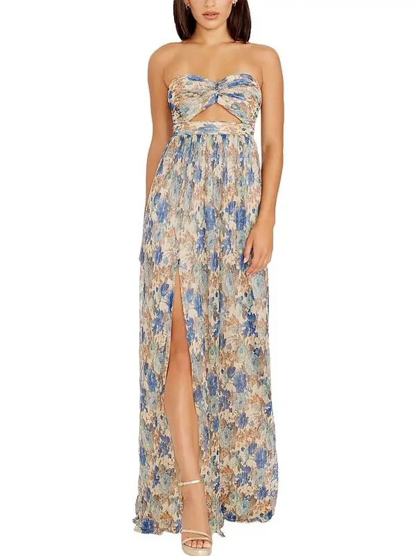 Dress The Population Angelique Strapless Maxi Dress - Cobalt Multi