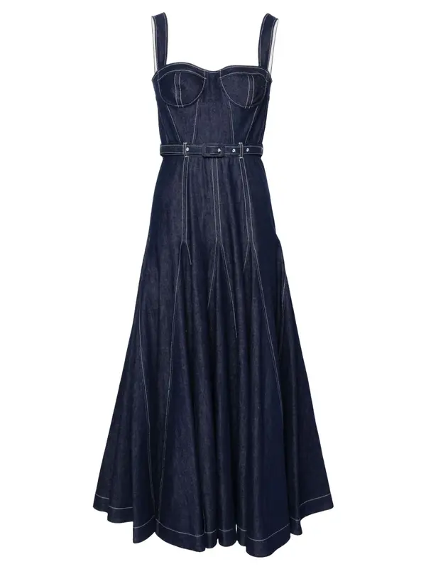 Huishan Zhang Huang Midi Denim Dress - Blue