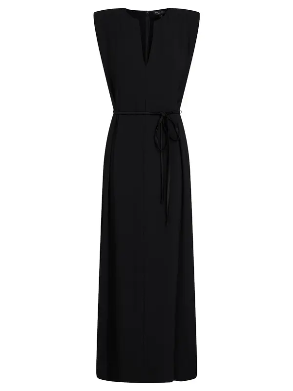 Rag & Bone Harriet Belted Crepe Midi Dress - Black