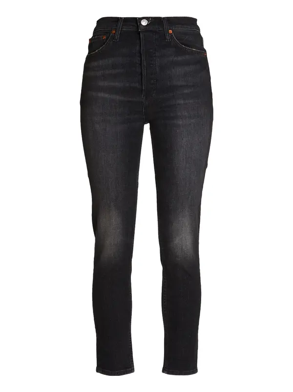 RE/DONE 90s High-rise Slim-leg Jeans - Charcoal