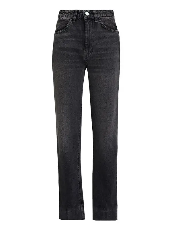 RE/DONE High-rise Straight-leg Jeans - Black