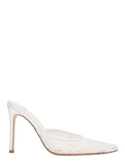 Lpa Lorenn Lace Mule With Stiletto Heel - Ivory