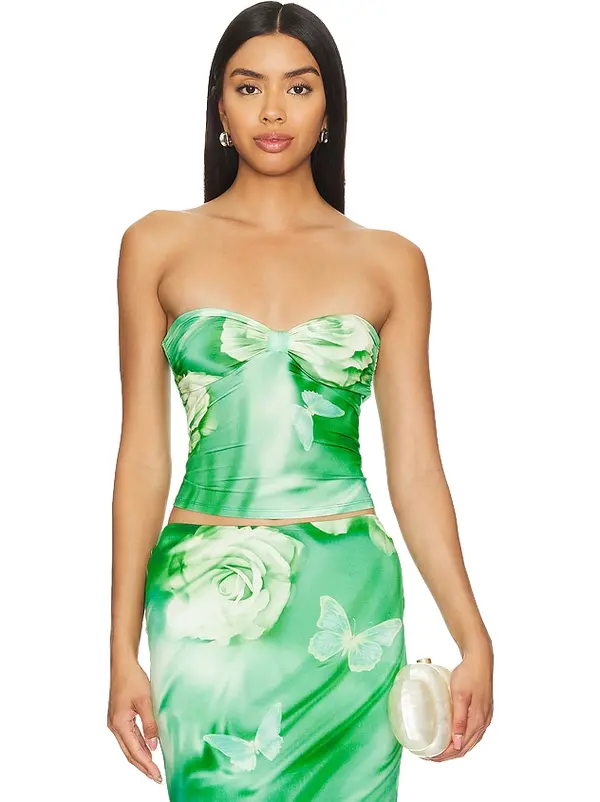 LOVERS AND FRIENDS Zura Top - Green Rose Swirl