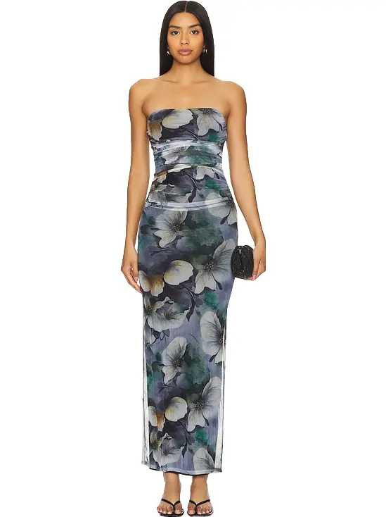 MORE TO COME Sammie Printed Maxi Dress - Blue Floral