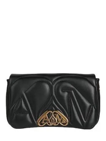 Alexander McQueen Leather Flap Bag - Black