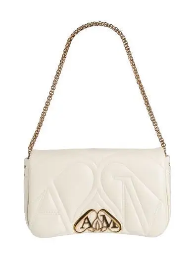 Alexander McQueen Leather Flap Bag - White