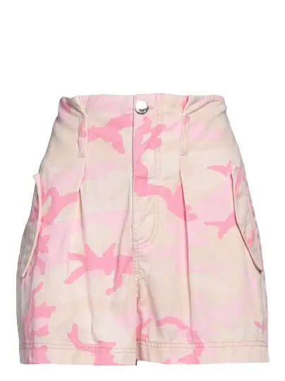 Pinko Light Cotton Camouflage Shorts - Light Pink