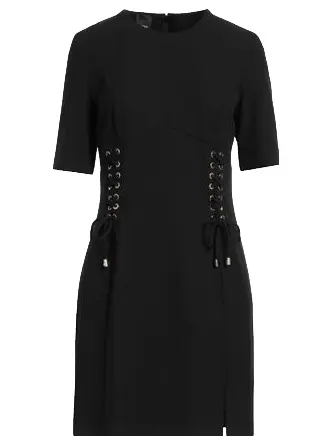 Pinko Mini Dress In Crepe With Appliqués - Black
