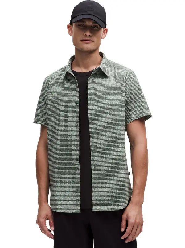 Lululemon Airing Easy Short-sleeve Shirt - Checker Dash Green Multi