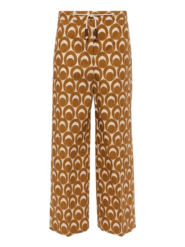 Max Mara Bray Printed Cotton Poplin Pants - Brown
