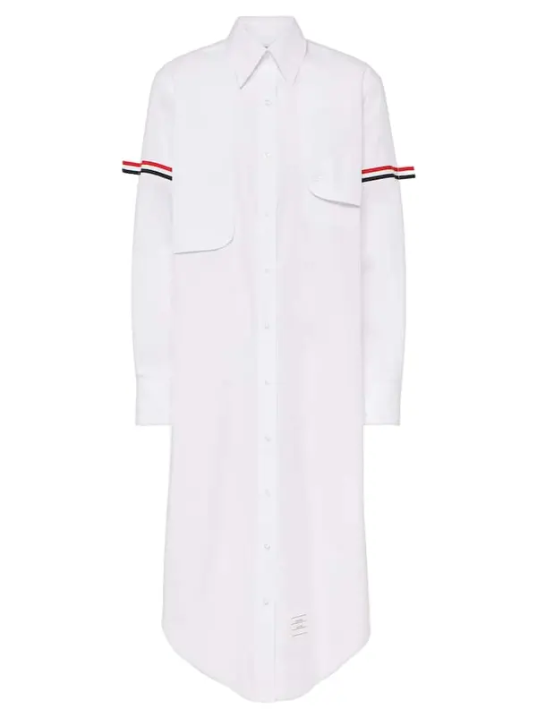 Thom Browne Rwb Stripe Shirt Dress - White