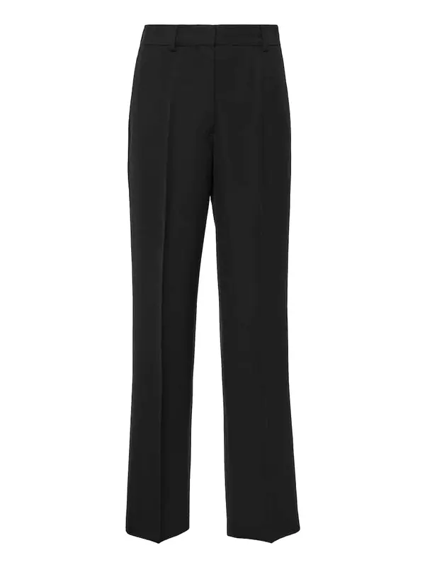 TOTEME High-rise Straight Pants - Black