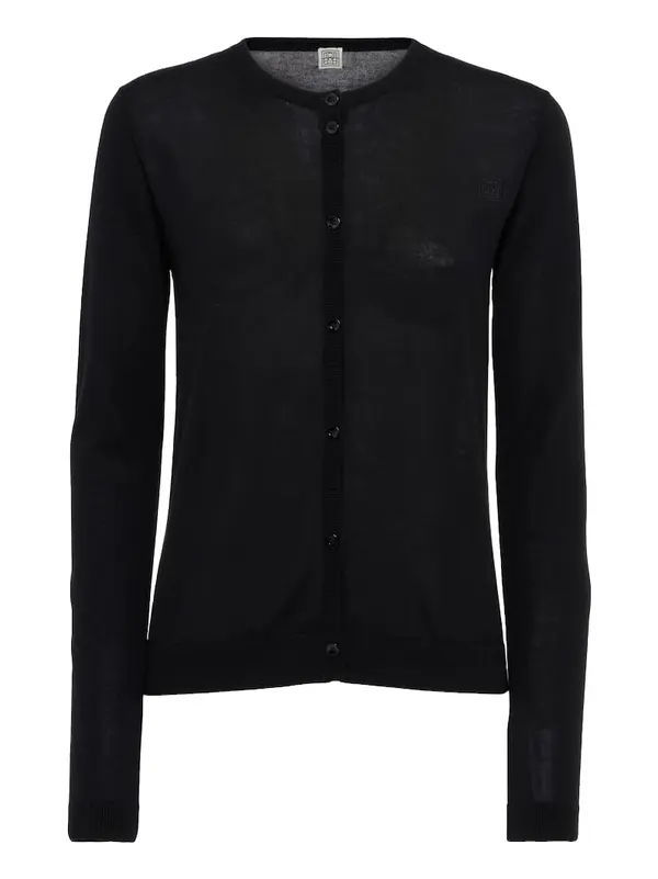 TOTEME Logo Buttoned Cardigan - Black
